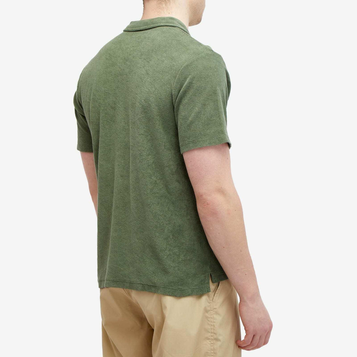 Universal Works Men's Lightweight Terry Vacation Polo Shirt in Birch ...