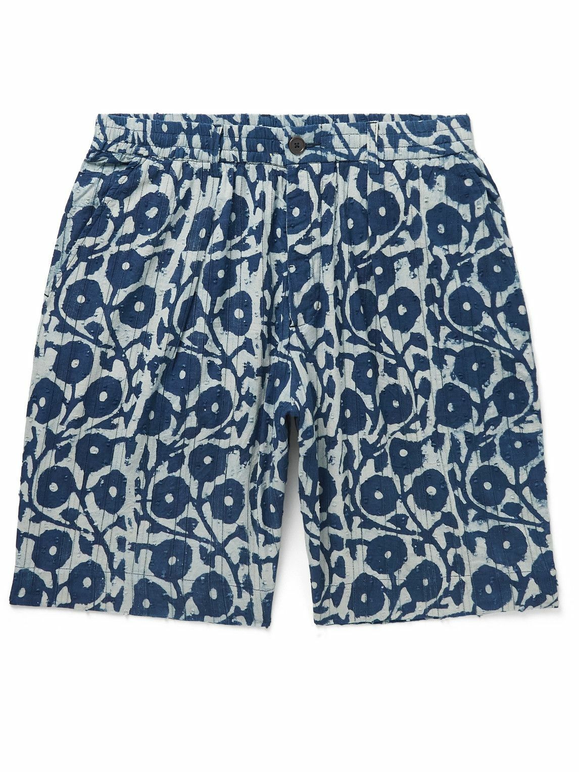 Universal Works - Straight-Leg Cotton-Jacquard Shorts - Blue Universal ...