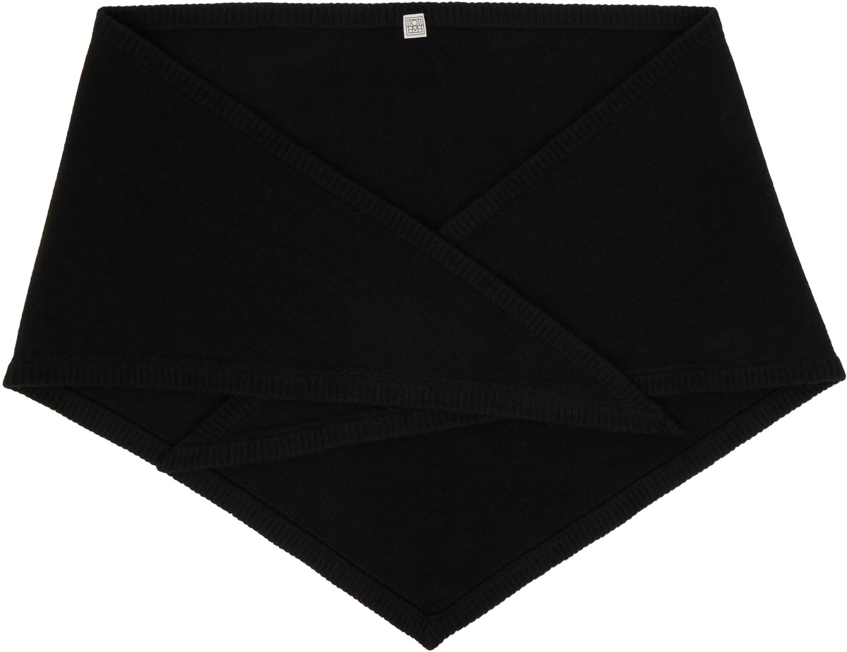 TOTEME Black Triangle Wool Cashmere Scarf Toteme