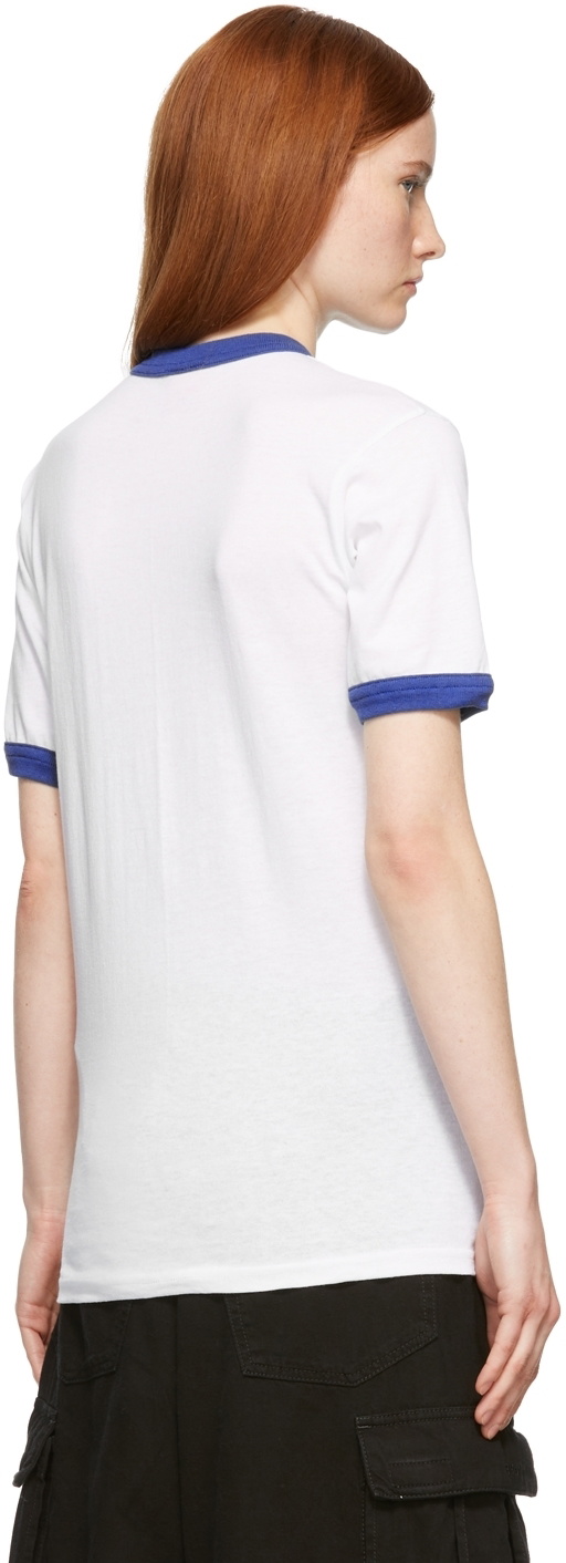 Happy99 White & Blue Happy Time Ringer T-Shirt