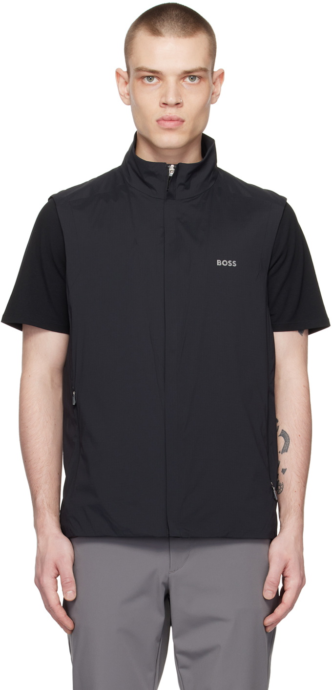 BOSS Black Zip-Up Vest BOSS