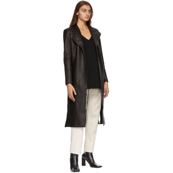Mackage Black Selena Leather Trench Coat Mackage