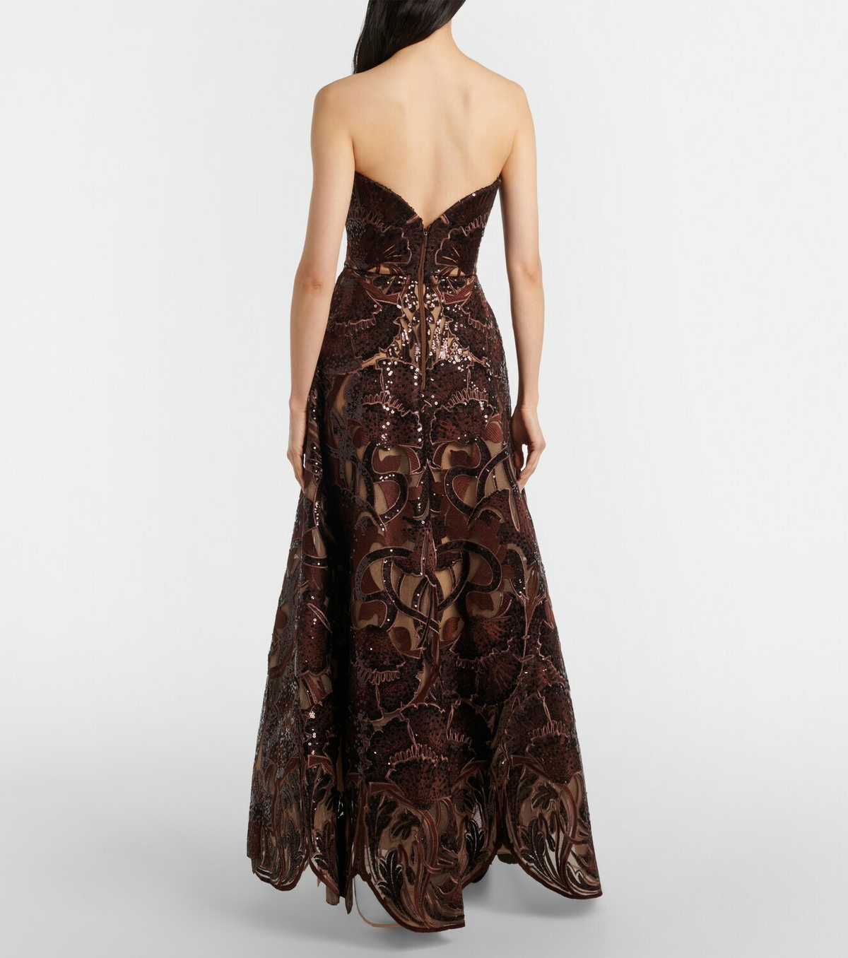 Elie Saab Floral sequined strapless gown Elie Saab