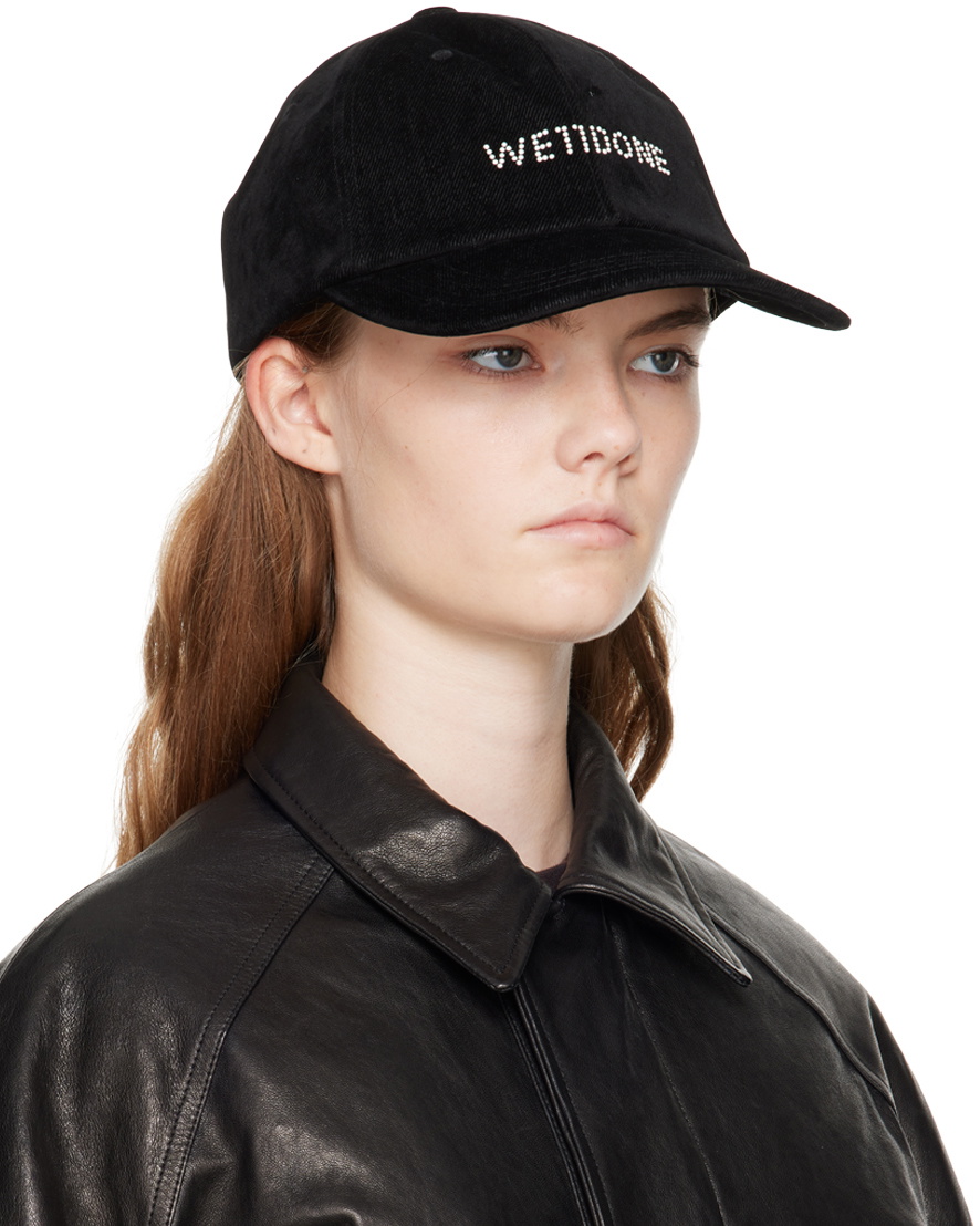 We11done Black Velvet-Denim Cap We11done
