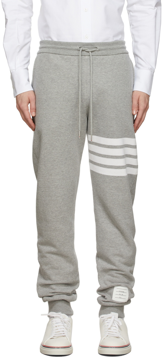 Thom Browne Grey Engineered 4-Bar Lounge Pants Thom Browne