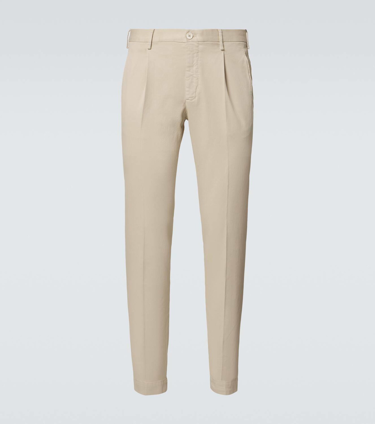 Incotex Pleated cotton tapered pants Incotex