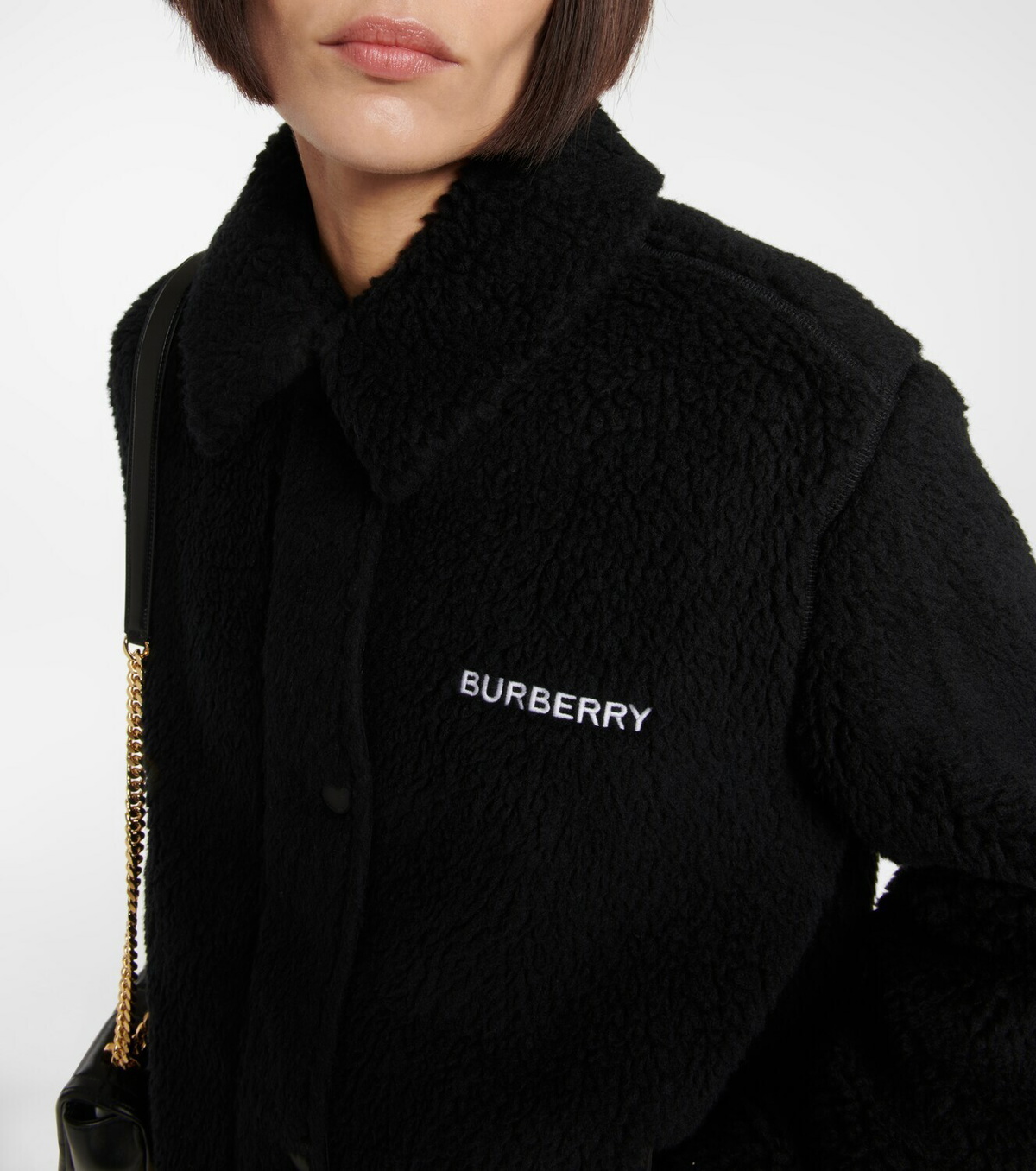 Burberry - Embroidered wool-blend fleece jacket Burberry