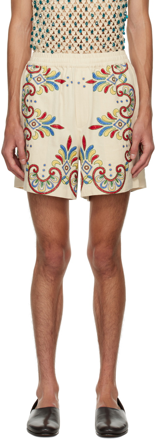 Bode Off-White Carnival Shorts Bode