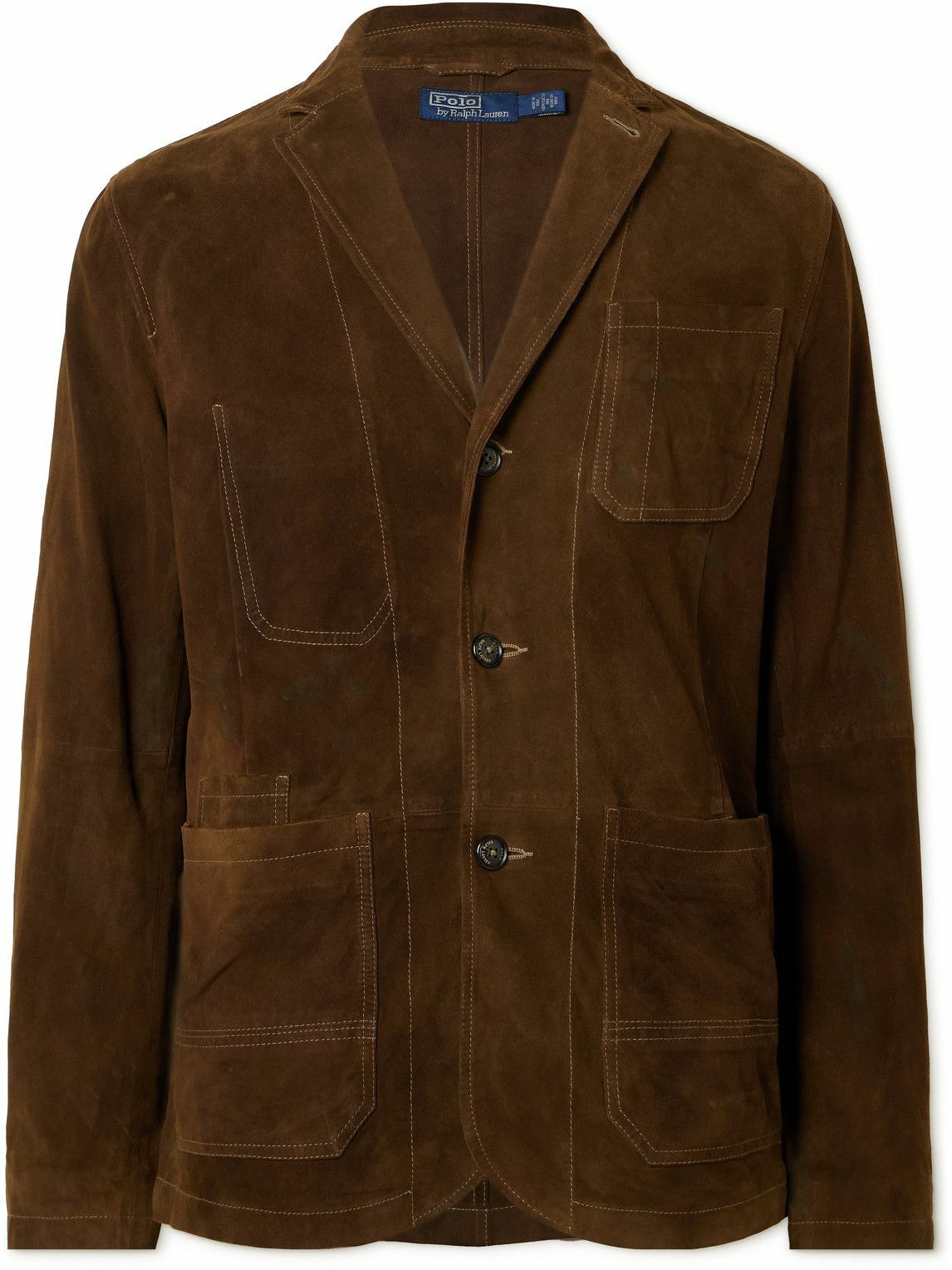 Polo Ralph Lauren - Topstitched Suede Blazer - Brown Polo Ralph Lauren