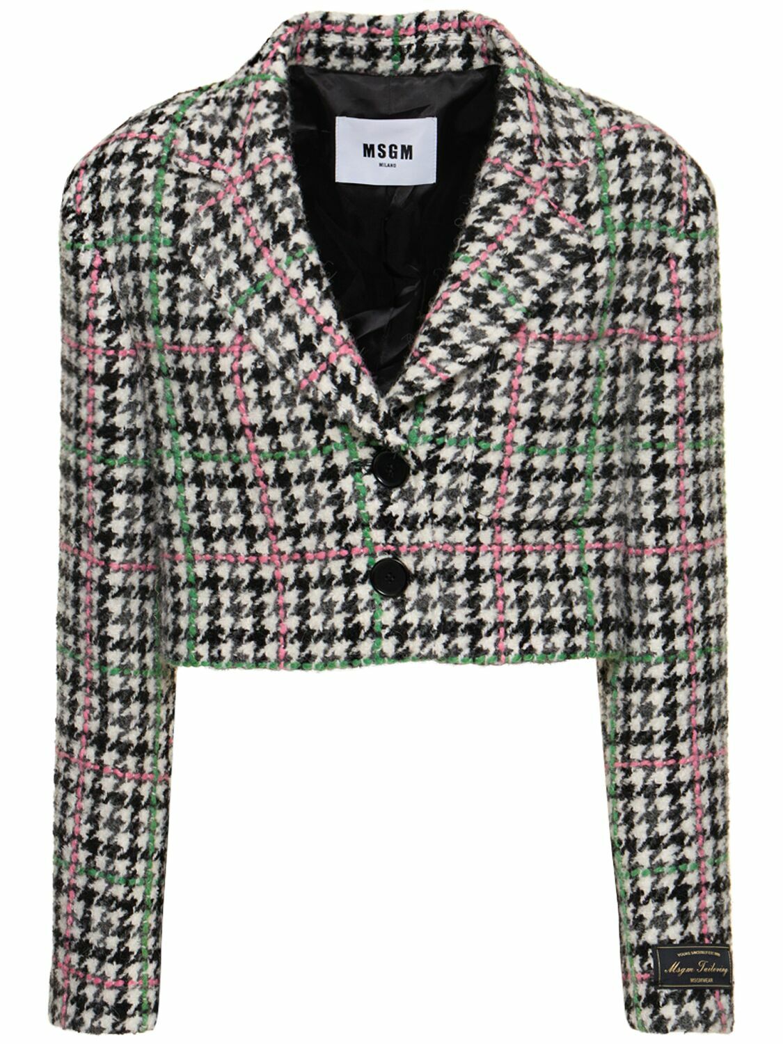 MSGM - Plaid Wool Blend Crop Jacket MSGM