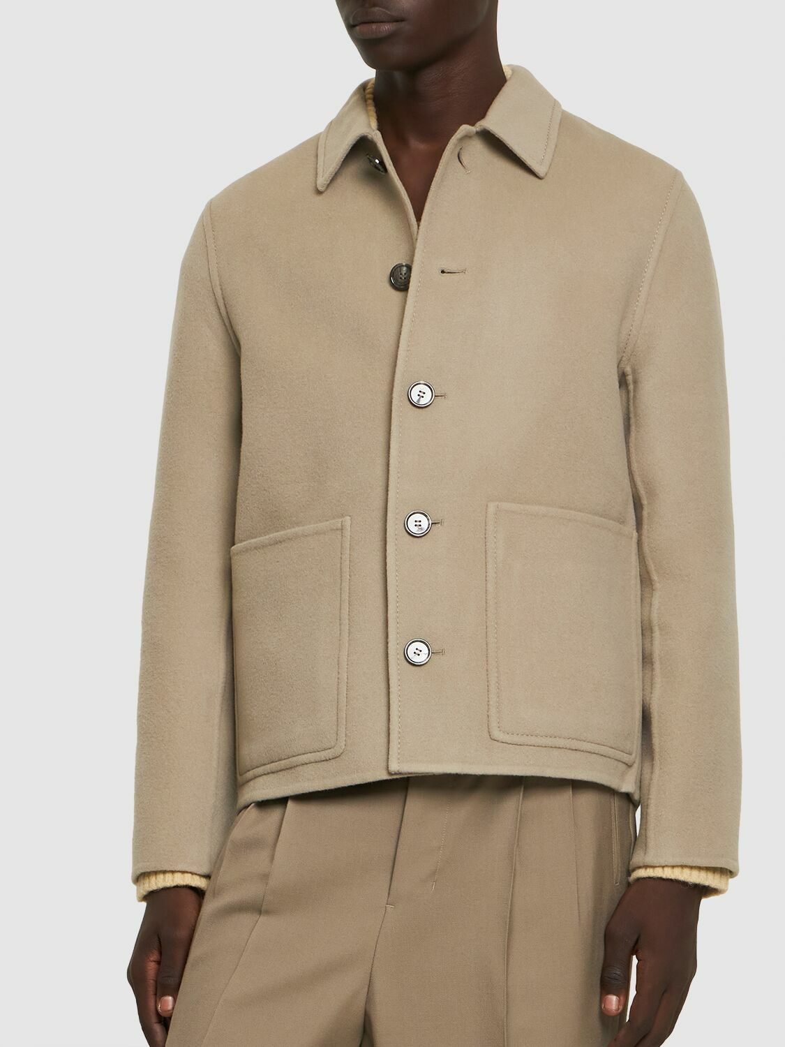 AMI PARIS Wool & Cashmere Short Coat AMI