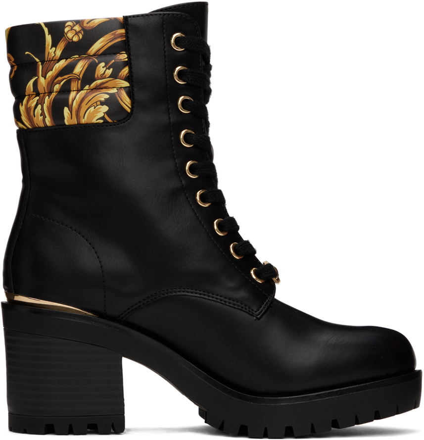 Versace Jeans Couture Black Mia Barocco Ankle Boots Versace