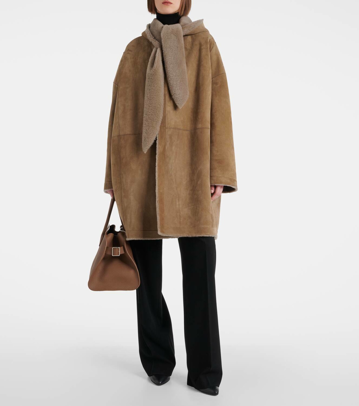 The Row Parnasse shearling-lined suede coat The Row