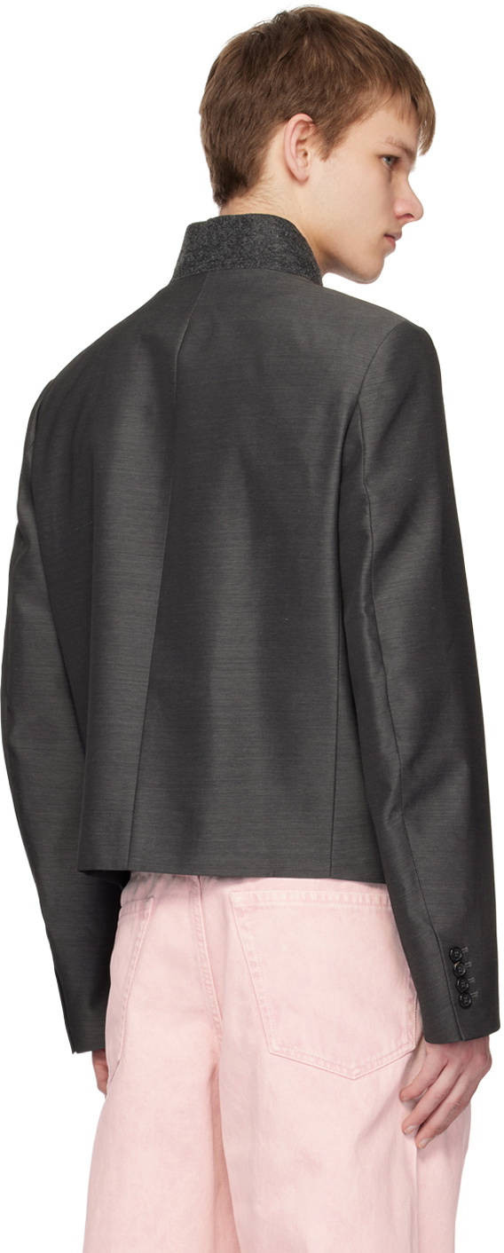 JW Anderson Gray Double-Breasted Blazer JW Anderson