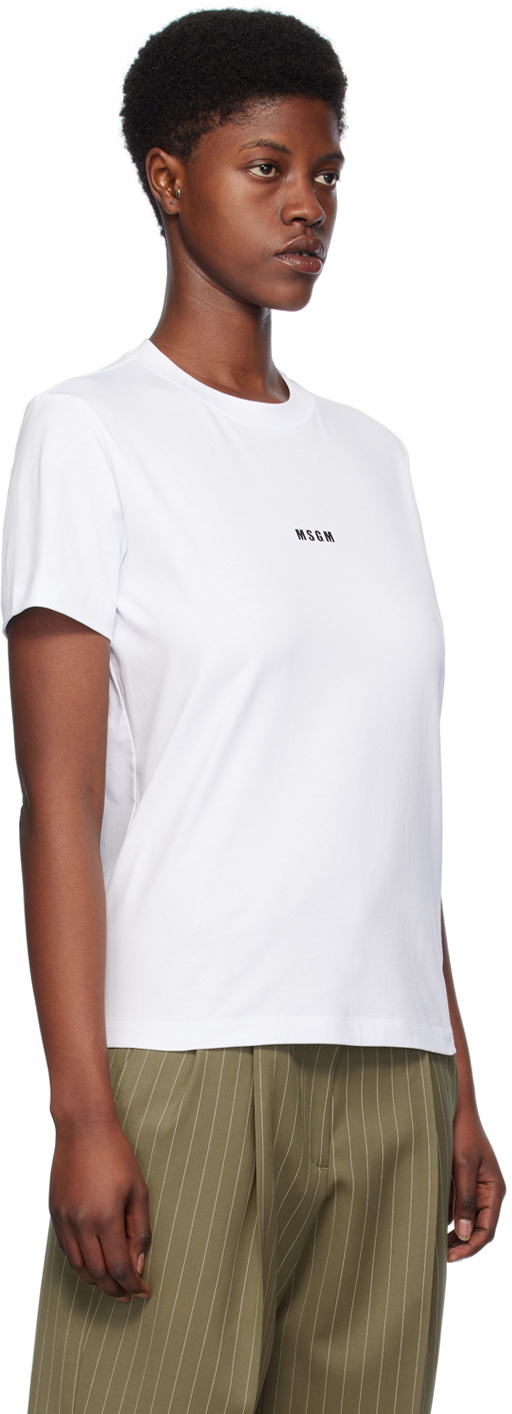 MSGM White Micro T-Shirt MSGM
