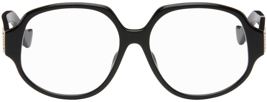 Loewe Black Oversized Round Glasses Loewe