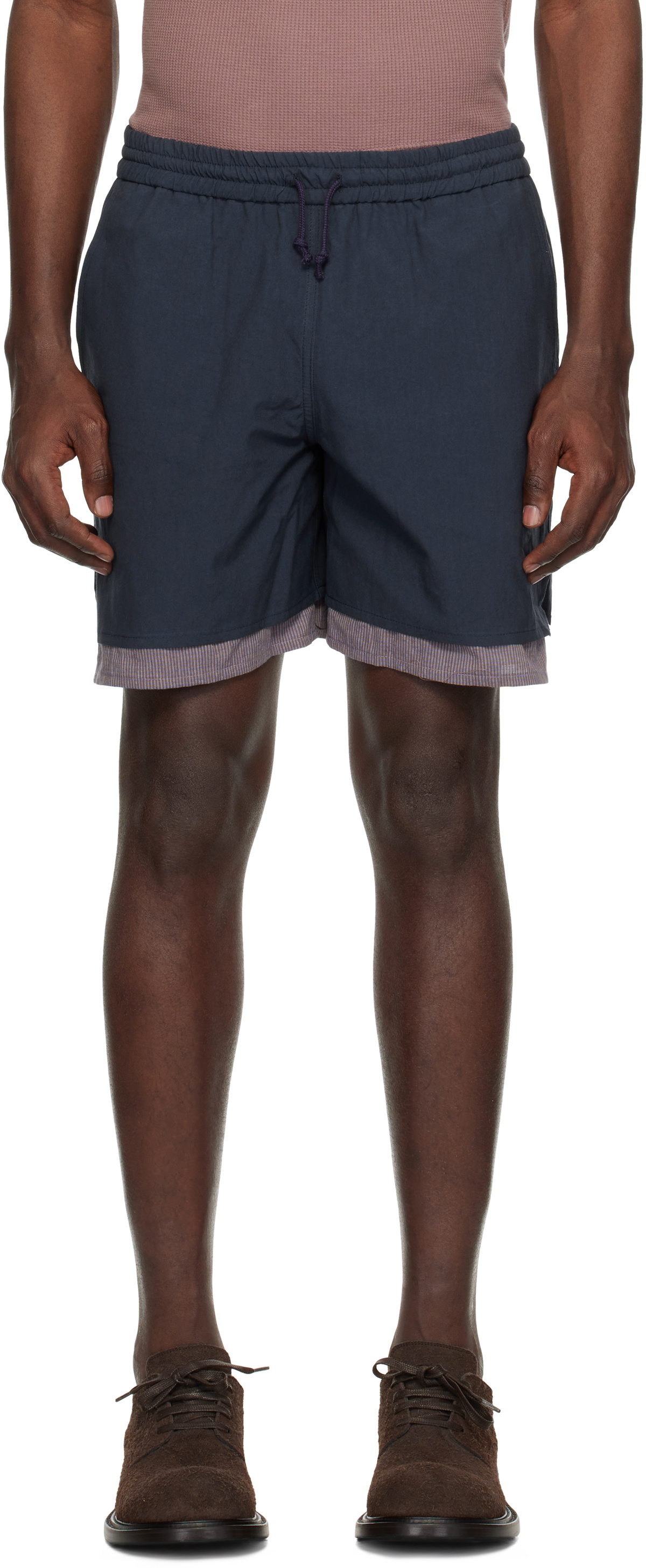 Small Talk Studio Navy Boxer Lining Drawstring Shorts Small Talk Studio