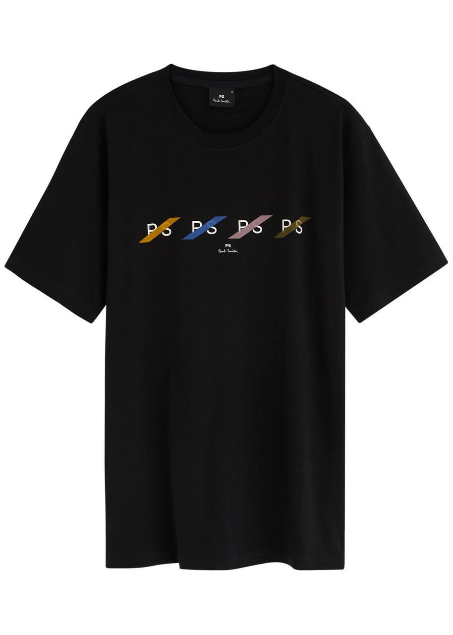 PS Paul Smith Logo Printed Cotton T-shirt Black PS by Paul Smith