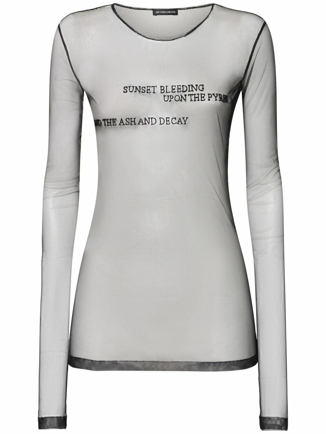 ANN DEMEULEMEESTER Fiene Embroidered Tulle Top Ann Demeulemeester