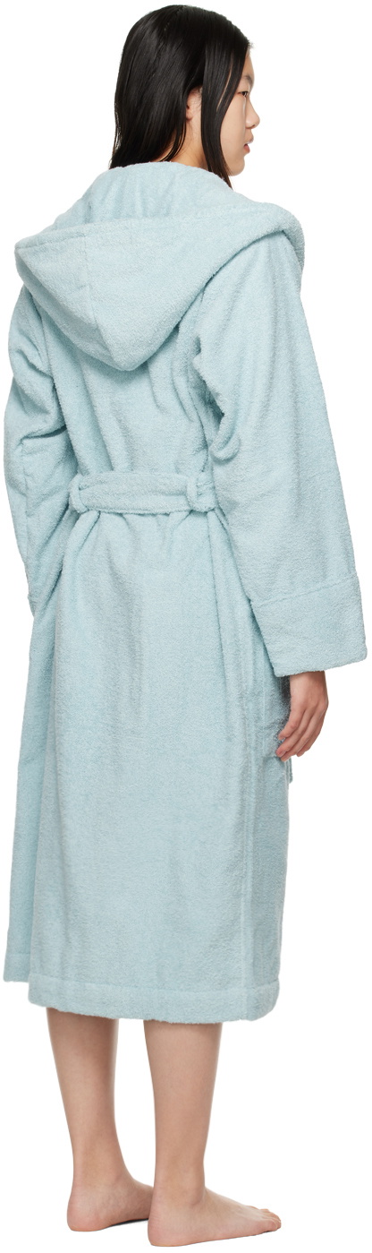 Tekla Blue Oversized Hooded Bathrobe Tekla Fabrics