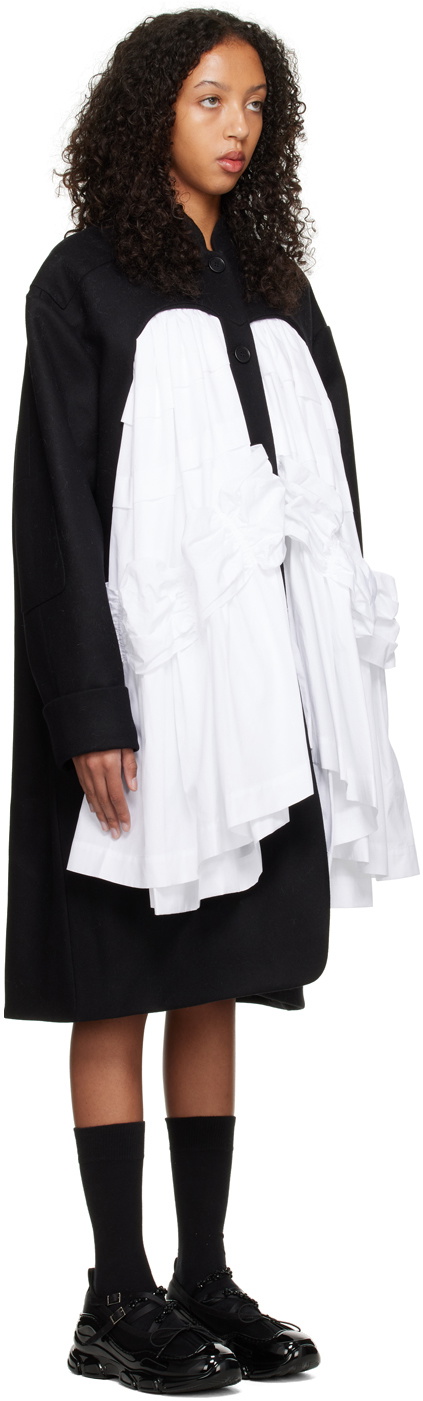 Simone Rocha SSENSE Exclusive Black Paneled Coat Simone Rocha