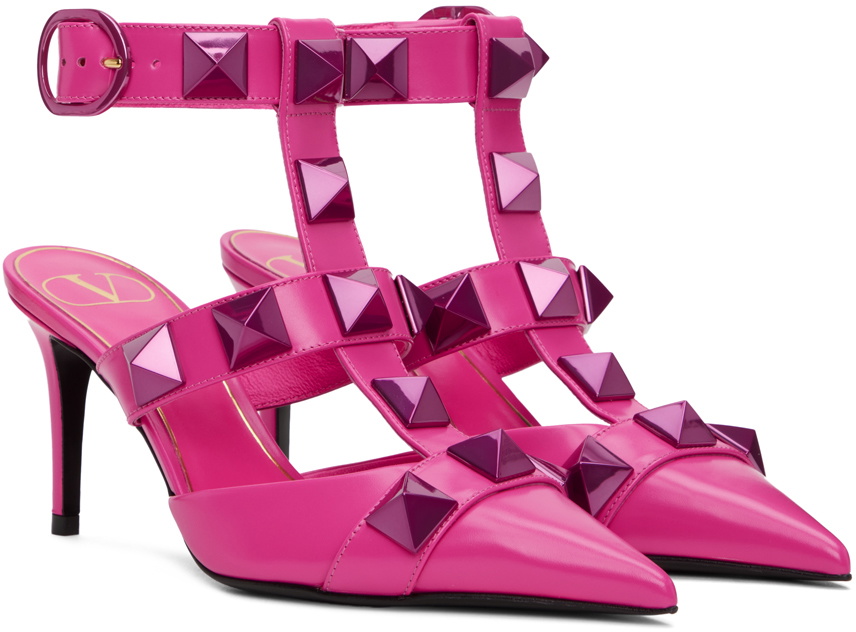 Valentino Garavani Pink Roman Stud Heels Valentino Garavani