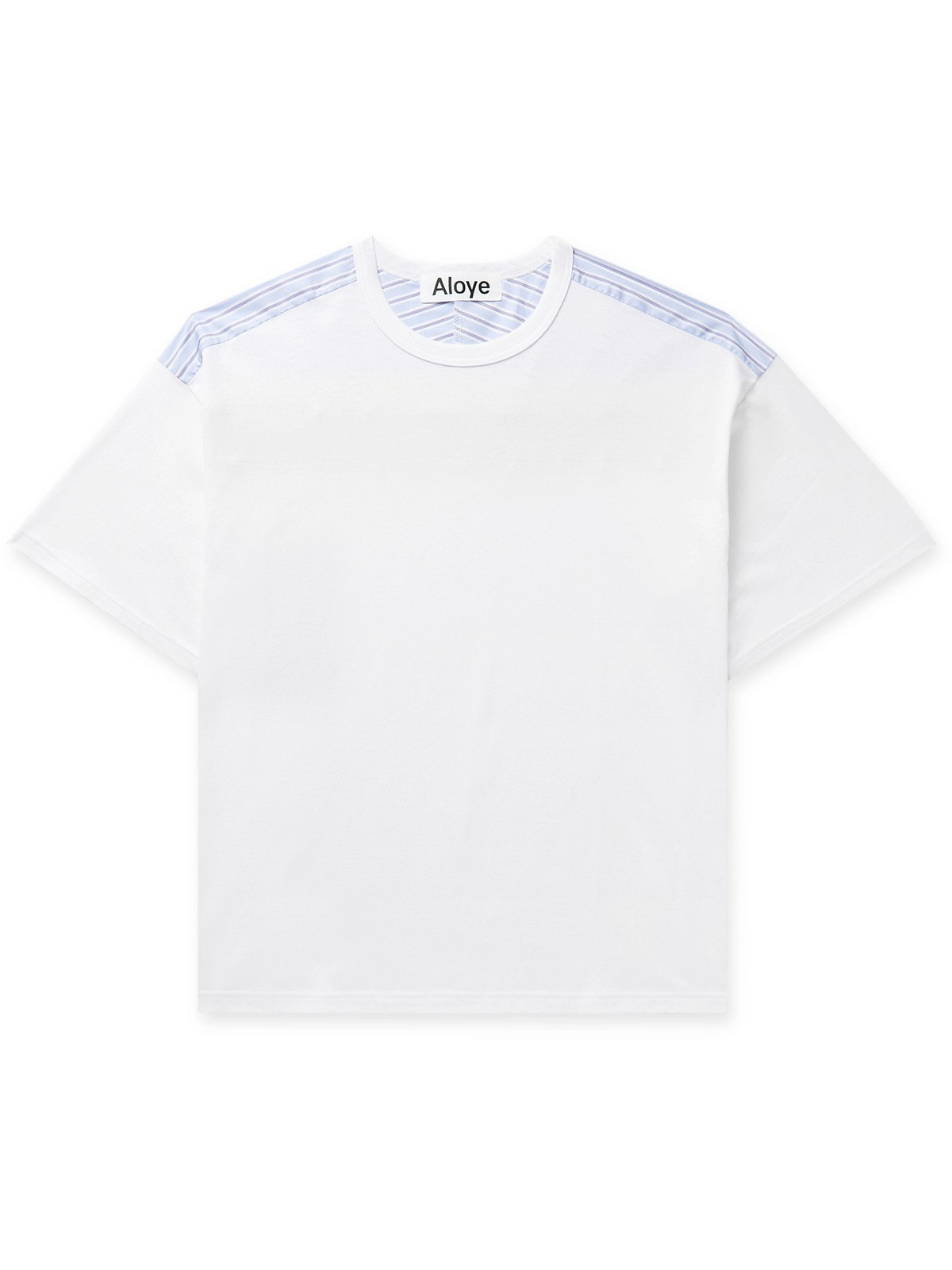 ALOYE - Poplin-Panelled Cotton-Jersey T-Shirt - White Aloye