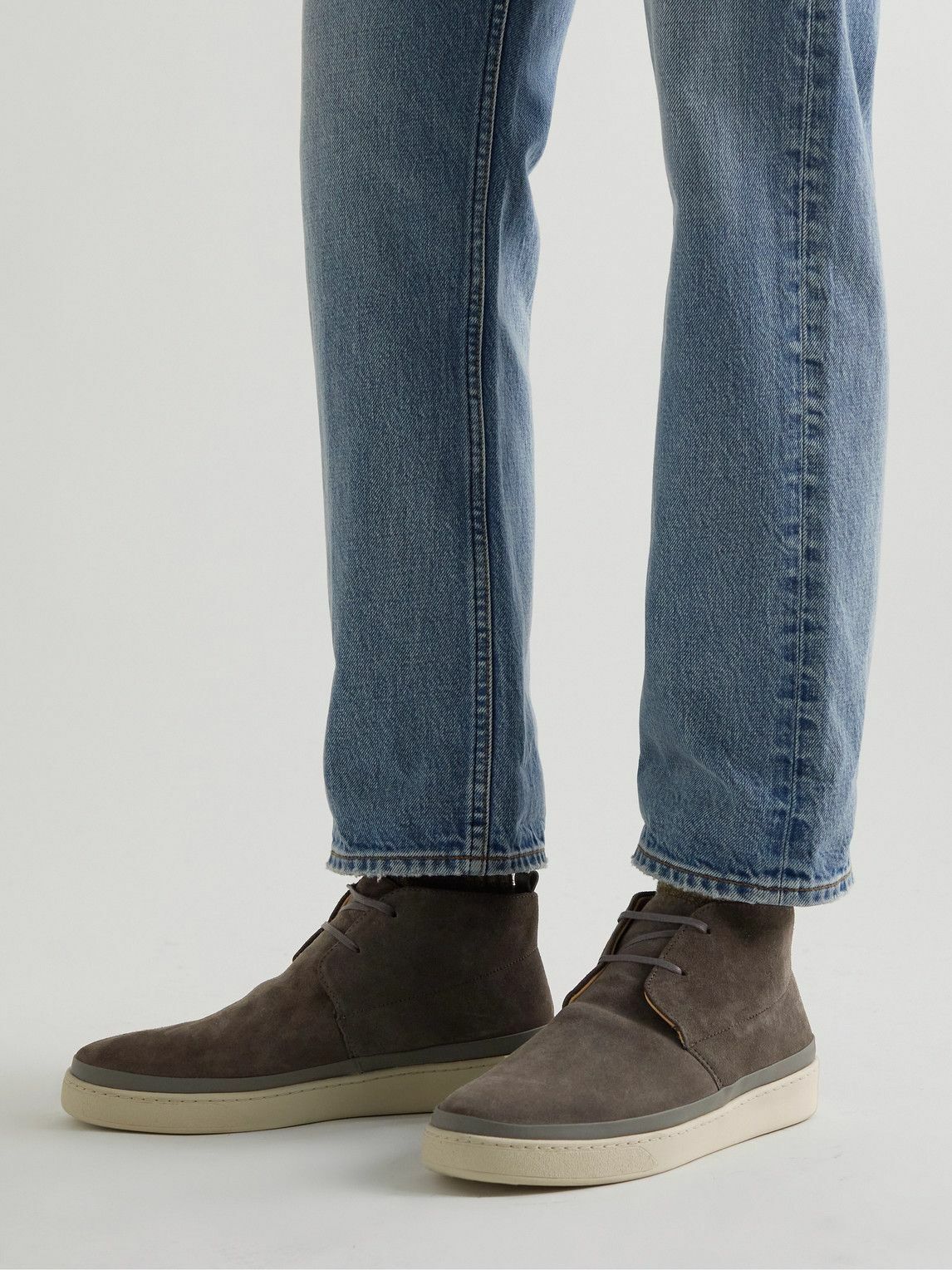 Mulo - Waxed-Suede Desert Boots - Gray Mulo