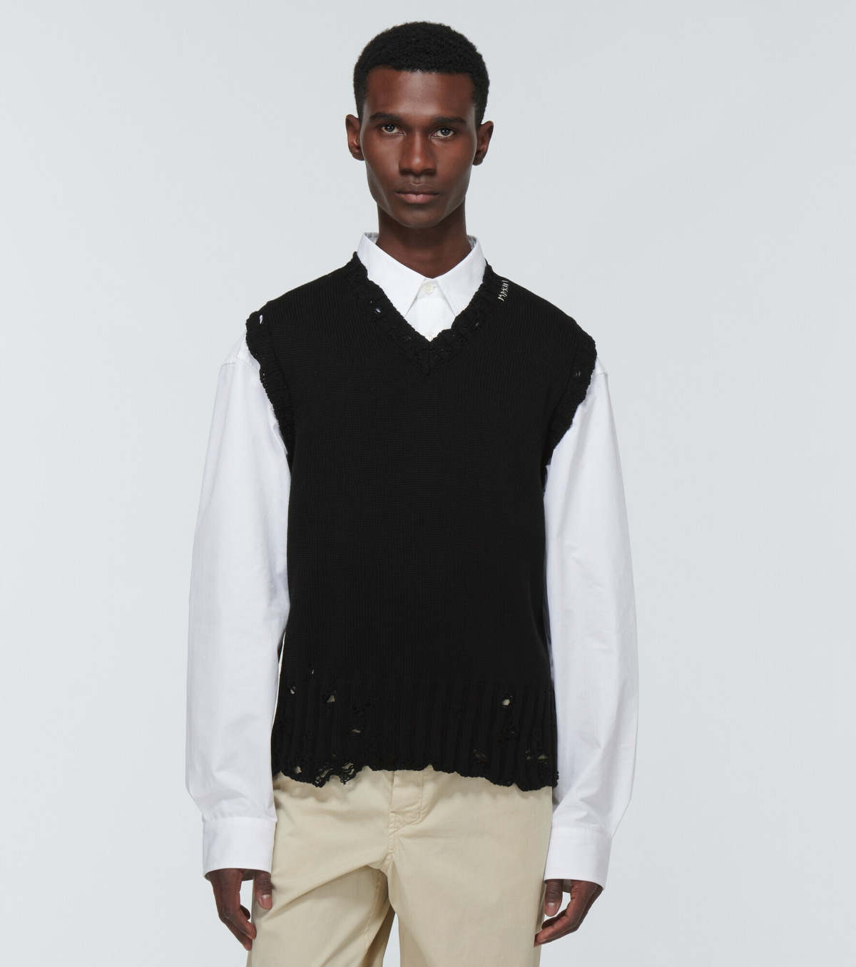 Marni - Distressed cotton sweater vest Marni