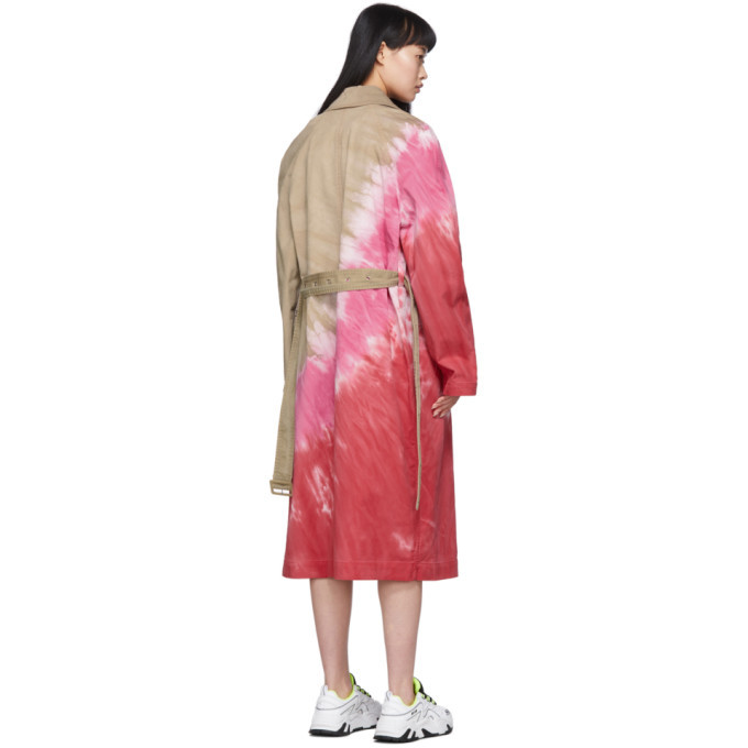 MSGM Multicolor Tie-Dye Trench Coat MSGM