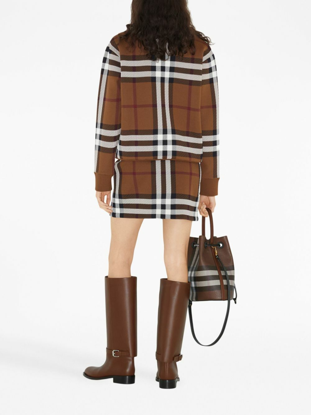 BURBERRY - Check Motif Zipped Jacket Burberry