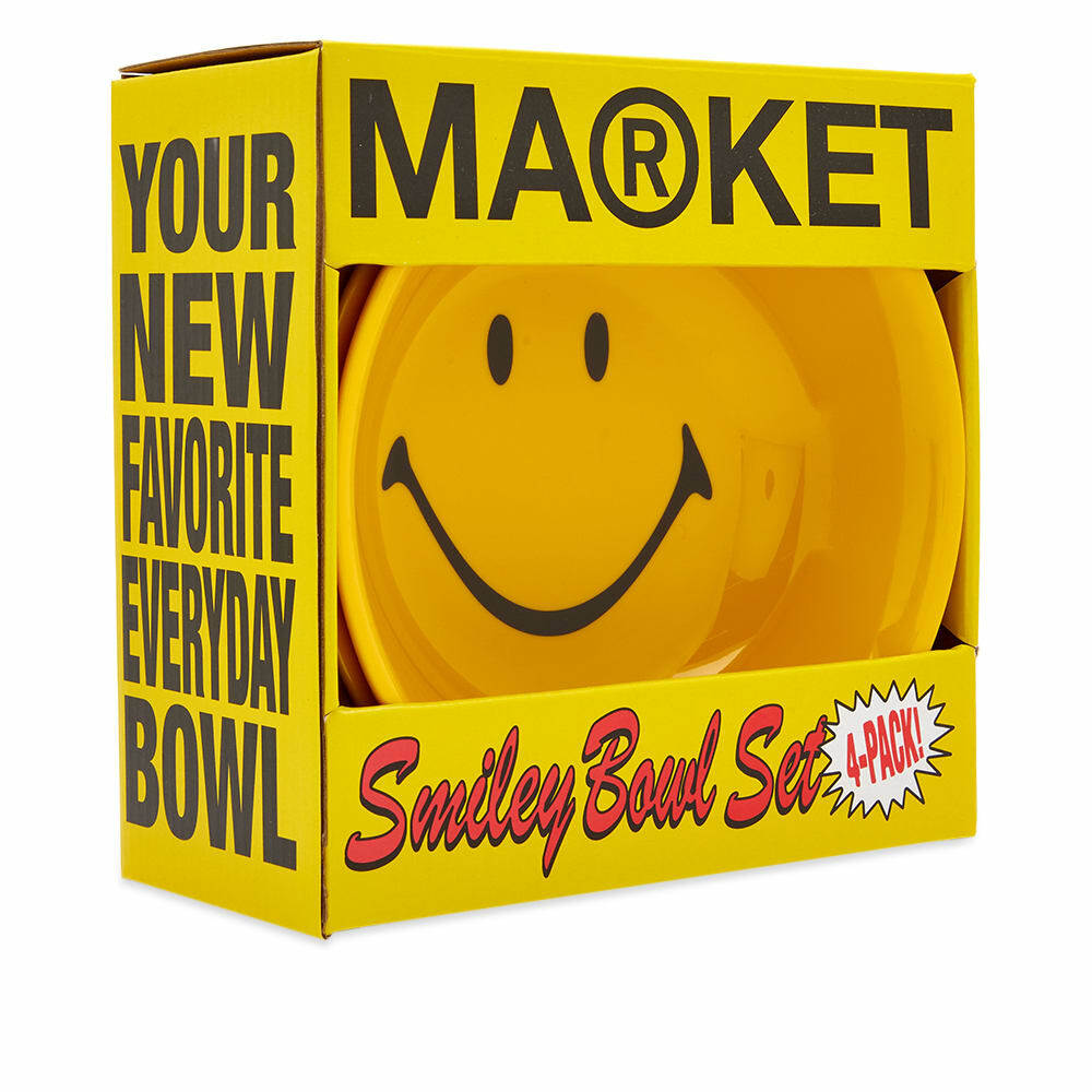 MARKET Men's Smiley Bowl 4 Piece Set in Yellow MARKET