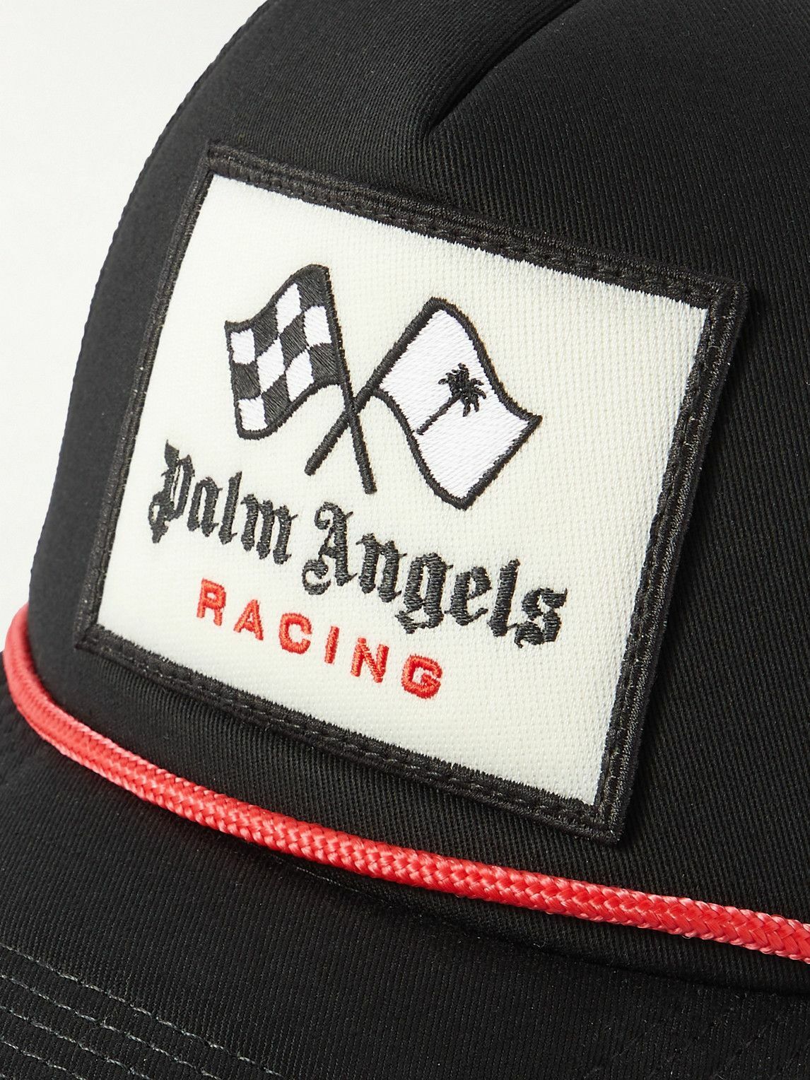 Palm Angels - Racing Logo-Appliquéd Cotton-Blend Twill and Mesh Cap ...