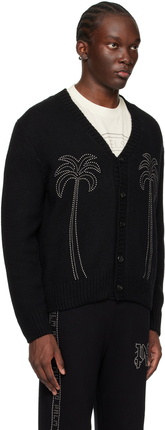 Palm Angels Black Milano Stud Cardigan Palm Angels