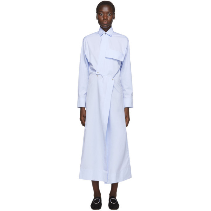 Markoo SSENSE Exclusive Blue Snap Button-Down Dress Markoo