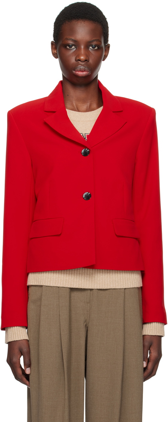 GANNI Red Twill Suiting Blazer GANNI