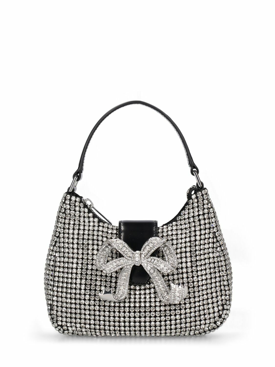 SELF-PORTRAIT Crescent Diamante Bow Shoulder Bag Self-Portrait