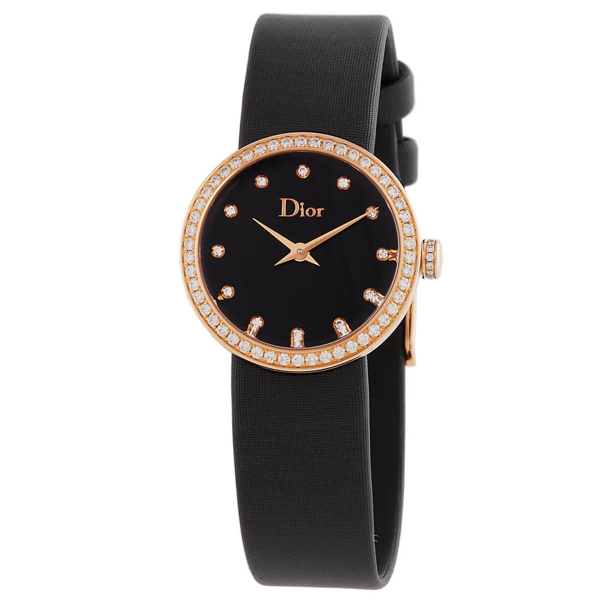 Dior La D De Dior Quartz Diamond Black Dial Ladies Watch CD047170A005 Dior