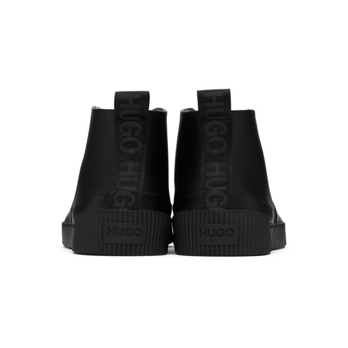 Hugo Black Leather Zero High-Top Sneakers Hugo Boss