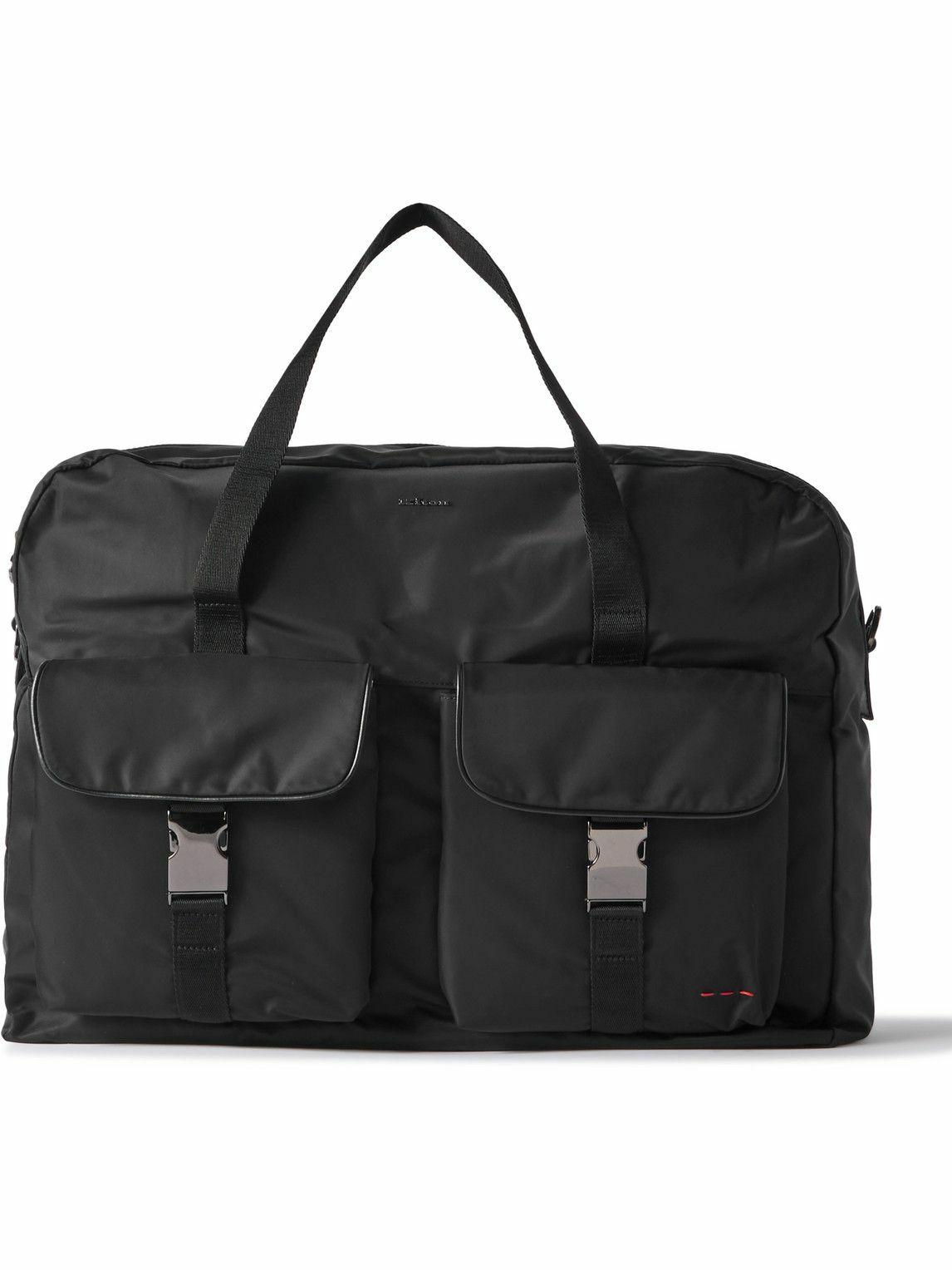Kiton - Leather-Trimmed Nylon Briefcase Kiton