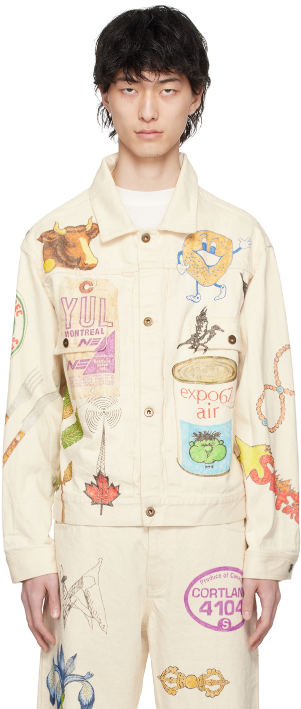 Small Talk Studio SSENSE Exclusive White Denim Jacket Small Talk Studio