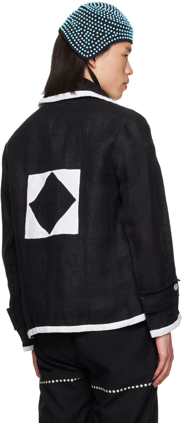 HARAGO Black & White Appliqué Jacket