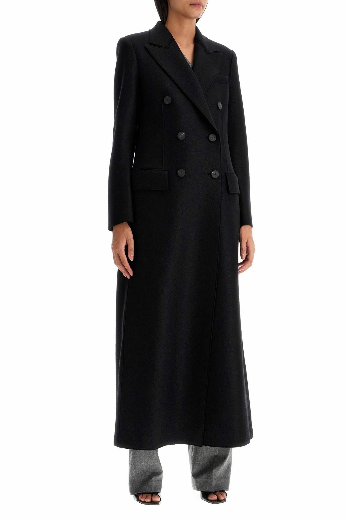 HARRIS WHARF LONDON double-breasted pressed wool coat Black Harris ...