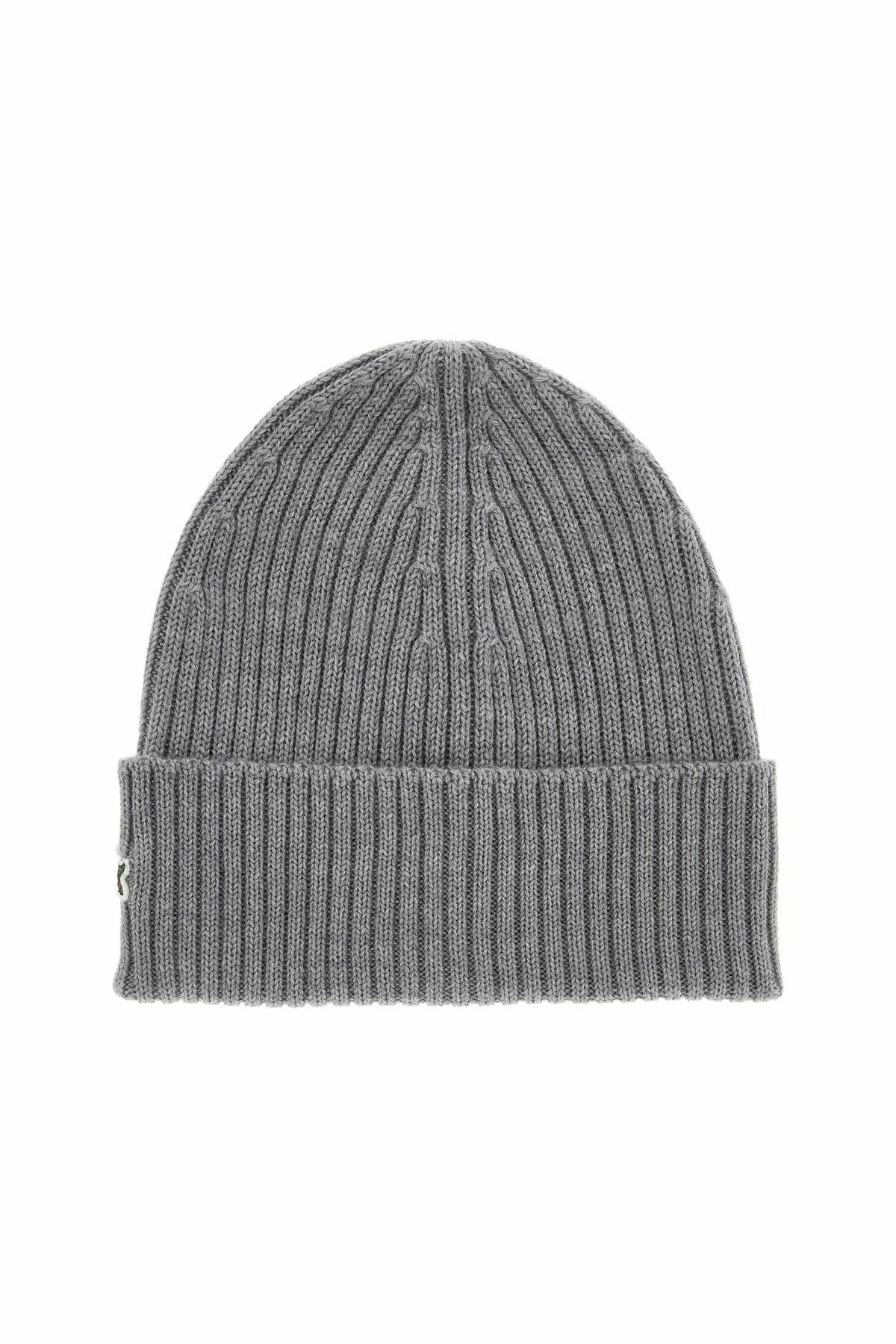 LACOSTE wool beanie hat Grey Lacoste