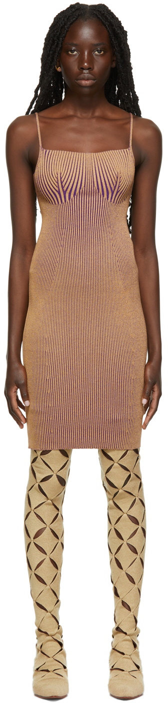 Isa Boulder Orange & Purple Bodyform Tank Dress Isa Boulder