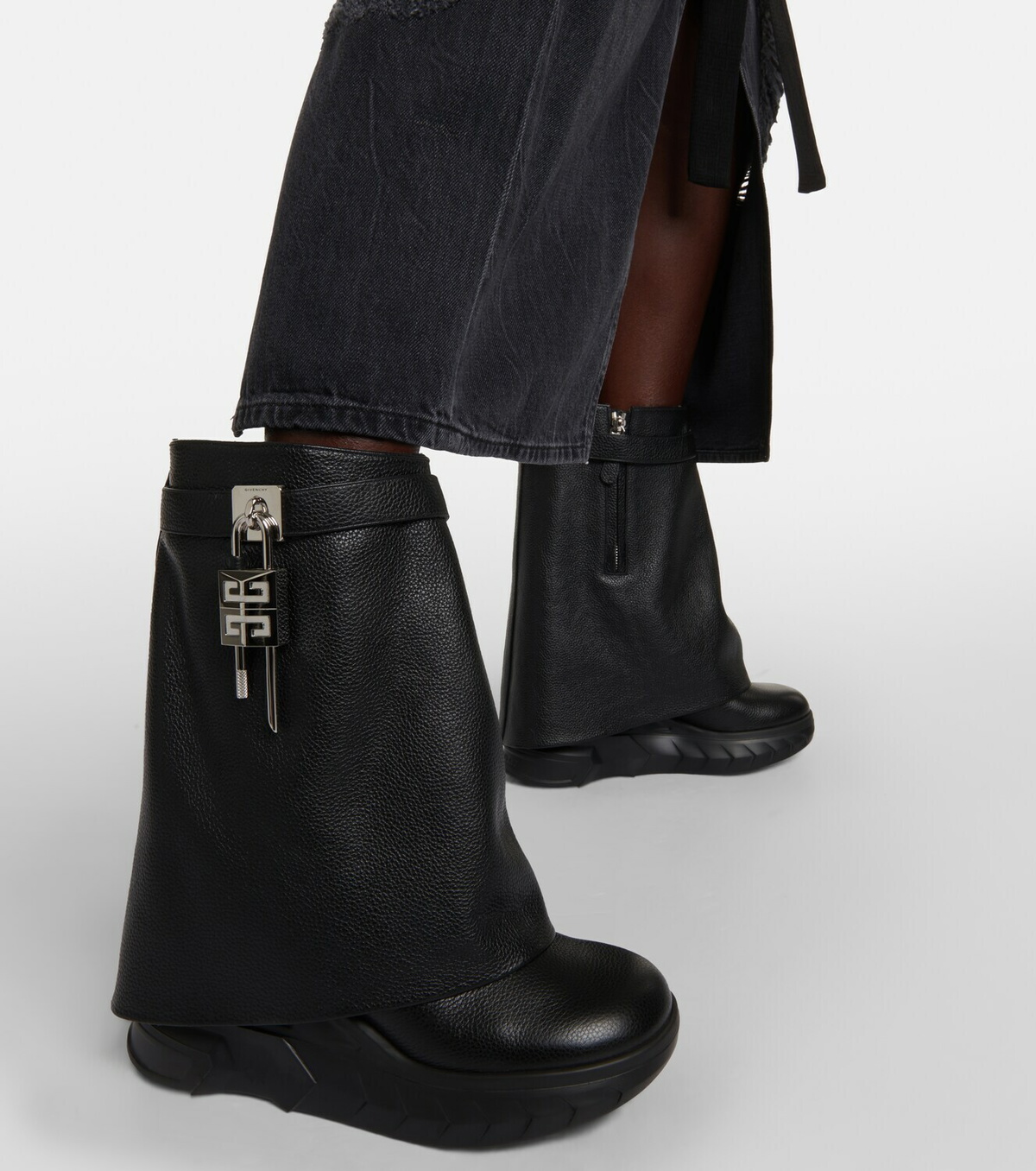Givenchy Shark Lock Biker leather ankle boots Givenchy