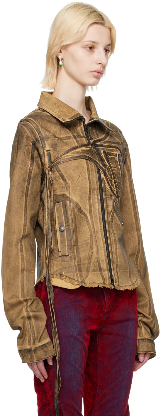 Ottolinger Brown Fitted Denim Jacket Ottolinger