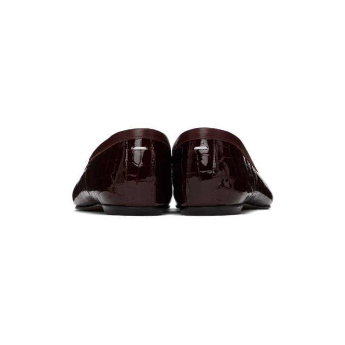 Maison Margiela Burgundy Croc Tabi Ballerina Flats Maison Margiela