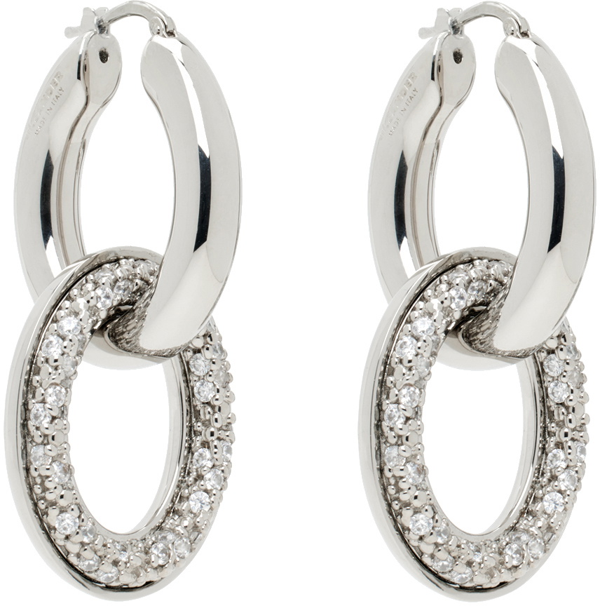 Jil Sander Silver Crystal-Cut Earrings Jil Sander