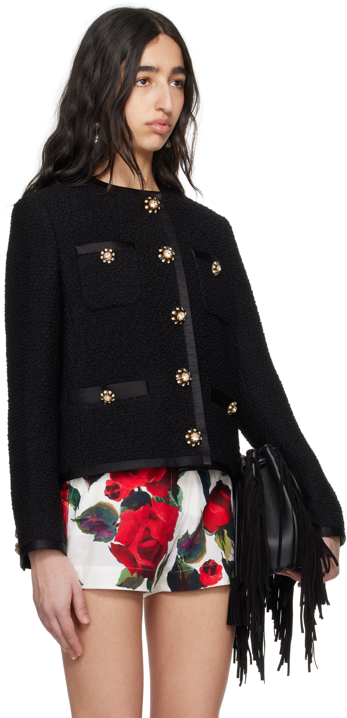 Dolce&Gabbana Black Cropped Single-Breasted Jacket Dolce & Gabbana